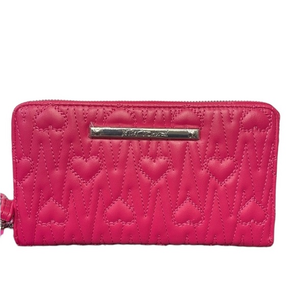 Betsey Johnson | Bags | Betsy Johnson Pink Heart Wristlet Wallet | Poshmark